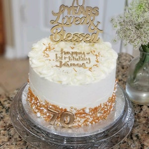 Birthday Loved & Blessed Cake Topper Customized Made of - Etsy