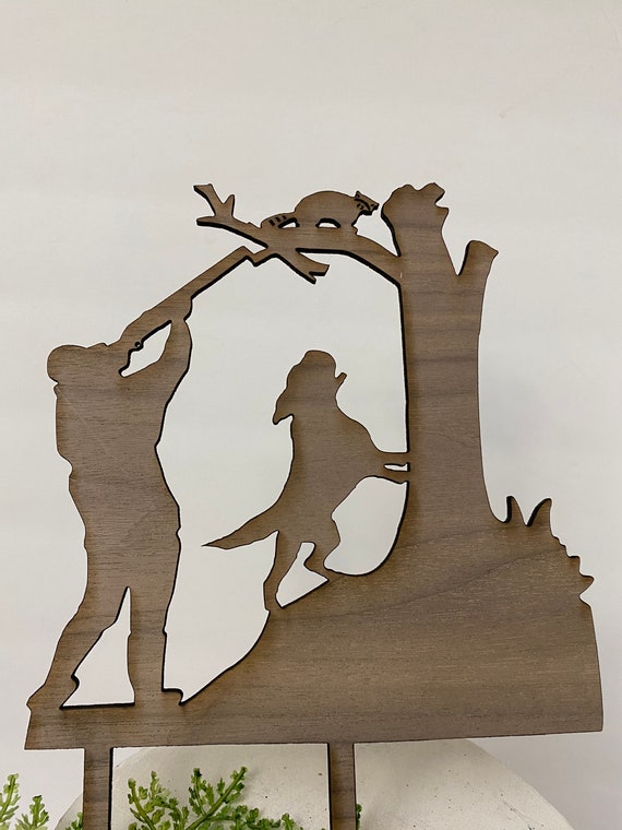 Coon Dog Hunter Cake Topper Made of Wood Many Colors | Etsy