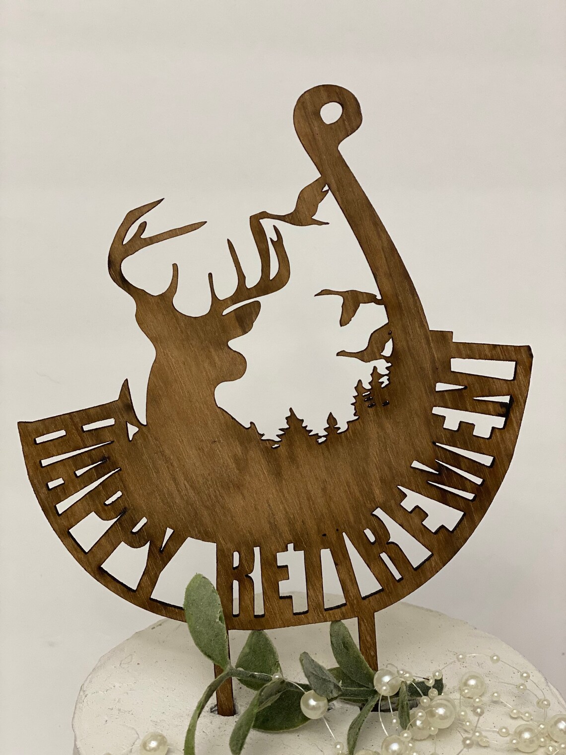 Happy Retirement Duck Hunter Deer Hunter Fishing Cake Topper | Made of ...