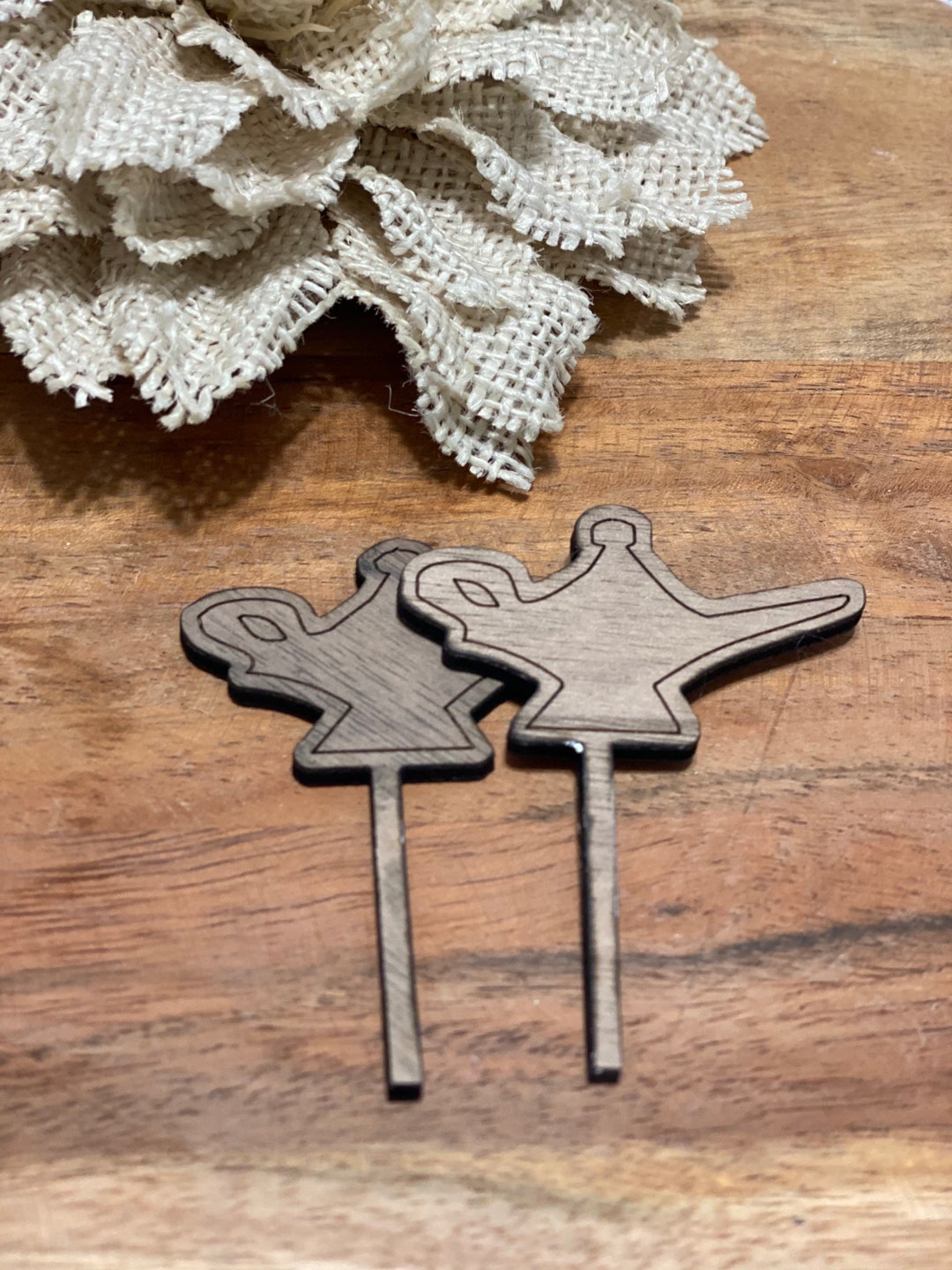 Genie Lamp Cupcake Toppers Many Colors Made of Wood Free - Etsy