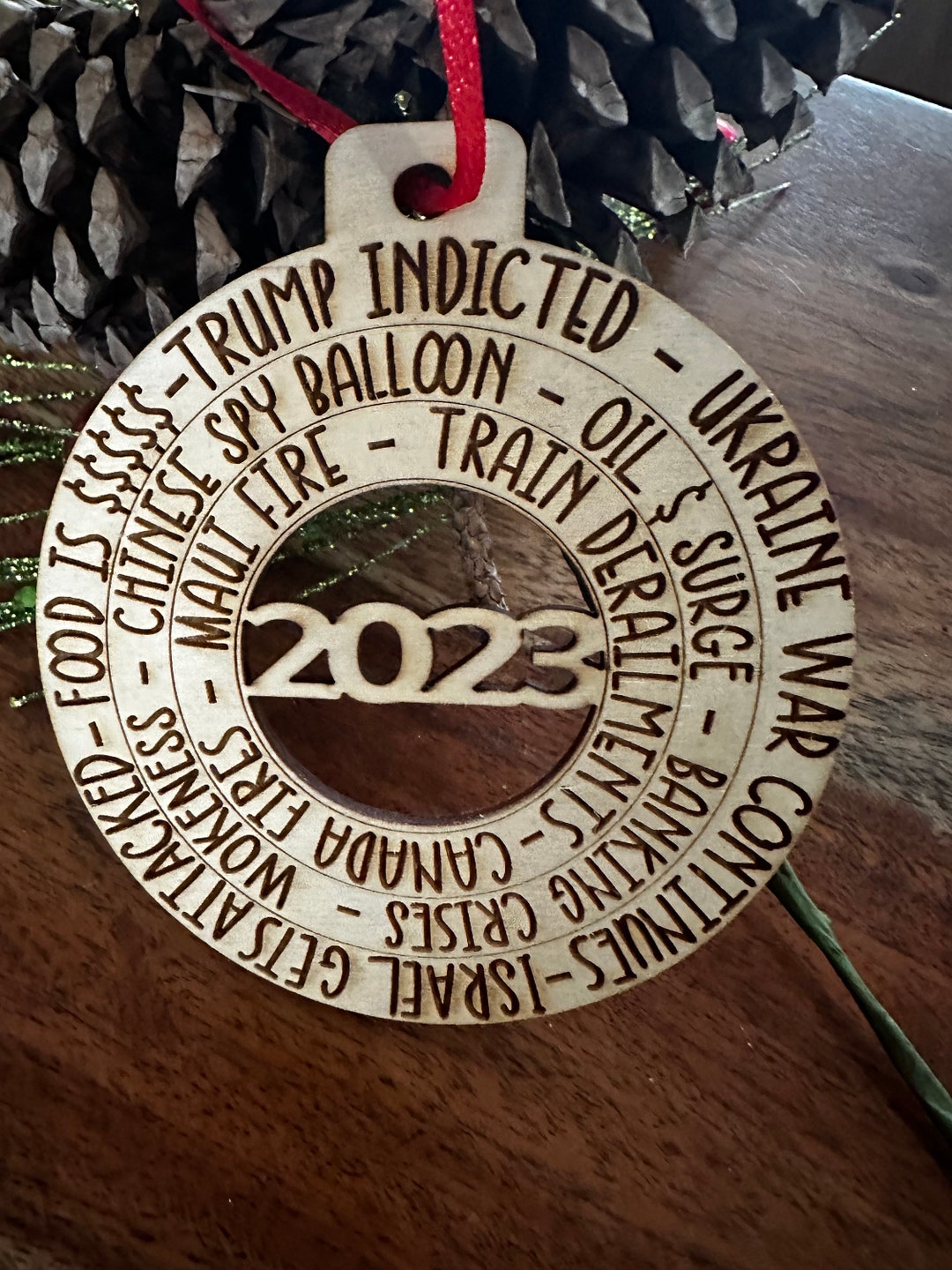 2023 Circle of Events Funny Ornament Made of Wood Free - Etsy