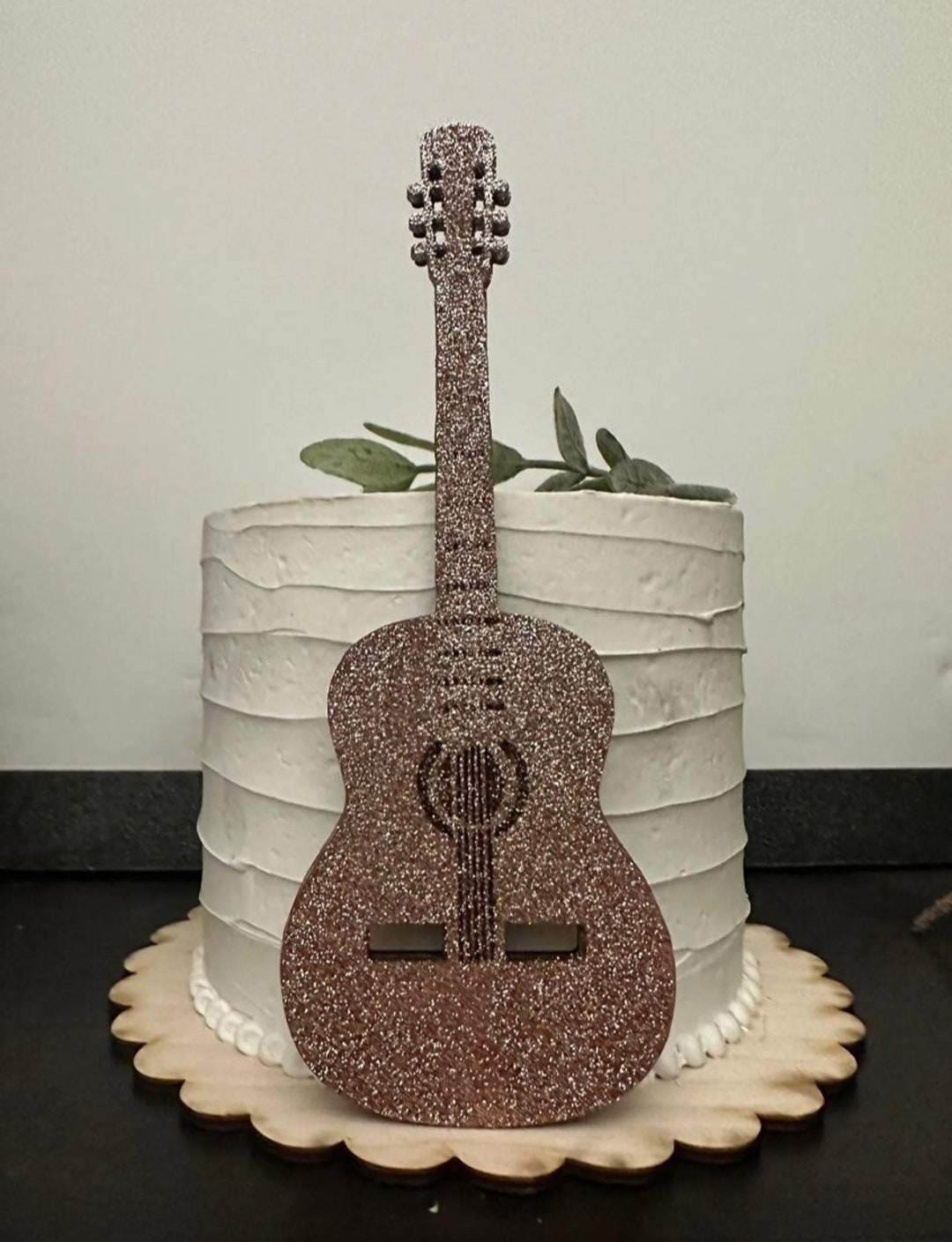 Acoustic Guitar Cake Topper | Many Sizes | Made of Wood | Many Colors ...