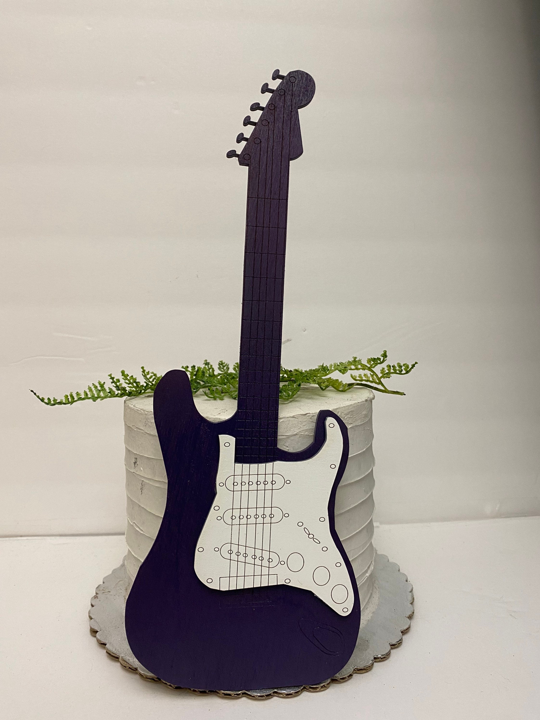 Electric Guitar Cake Topper Made of Wood Free Shipping - Etsy