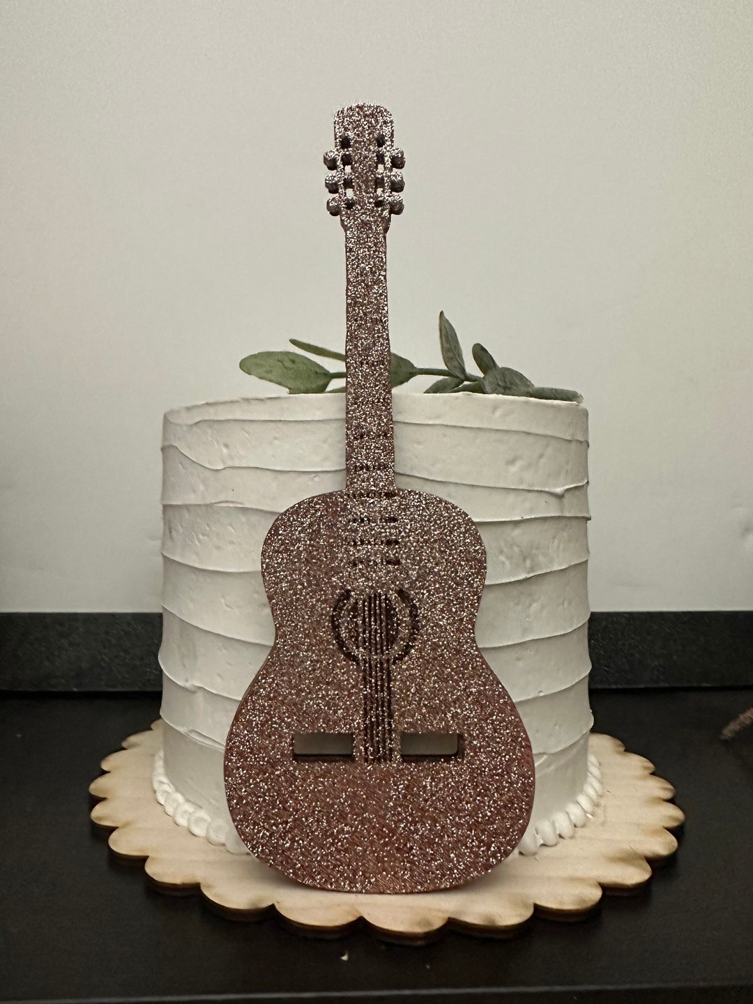 Acoustic Guitar Cake Topper | Many Sizes | Made of Wood | Many Colors ...