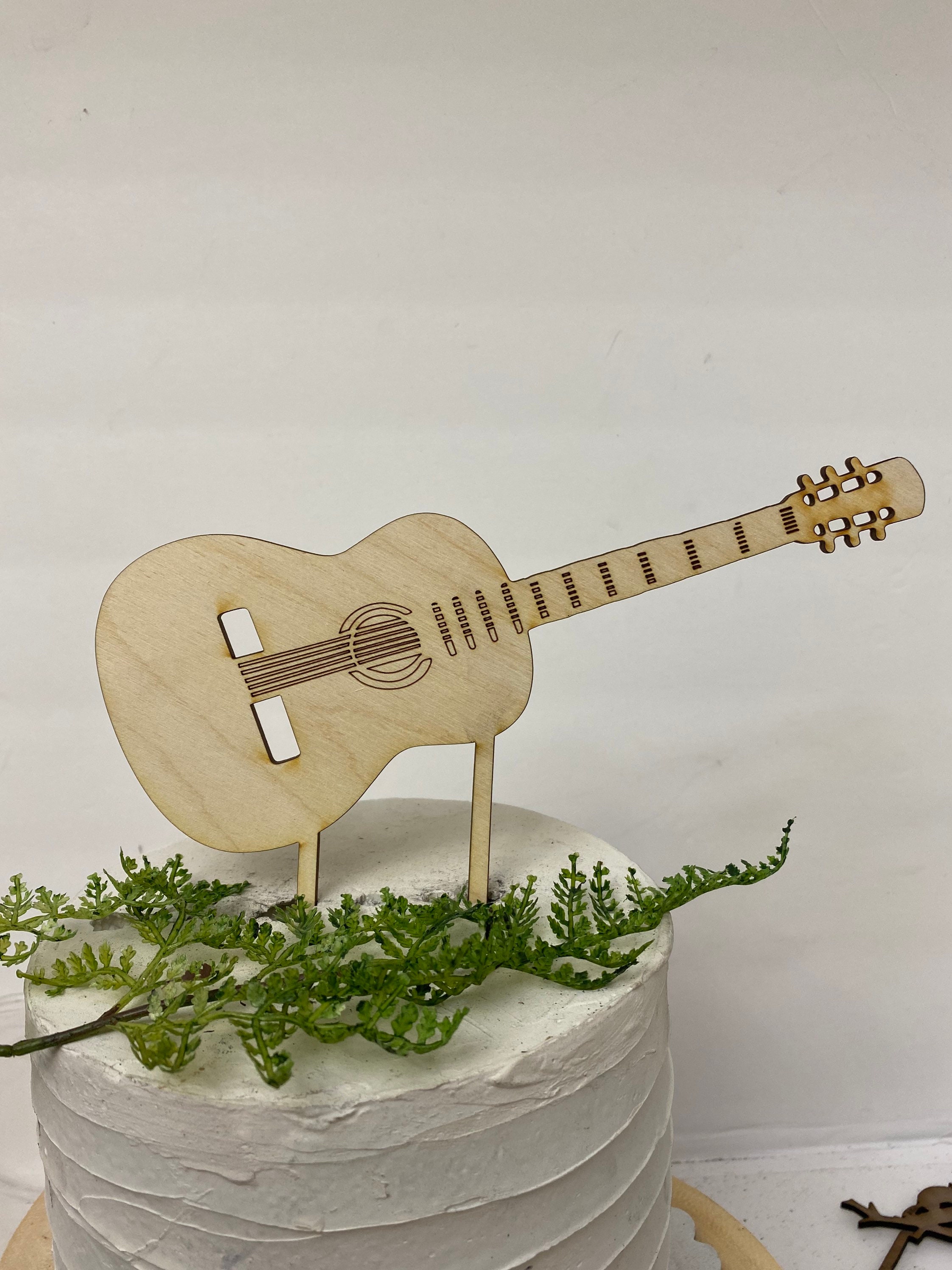Guitar Cake Topper Made of Wood Many Colors Free - Etsy