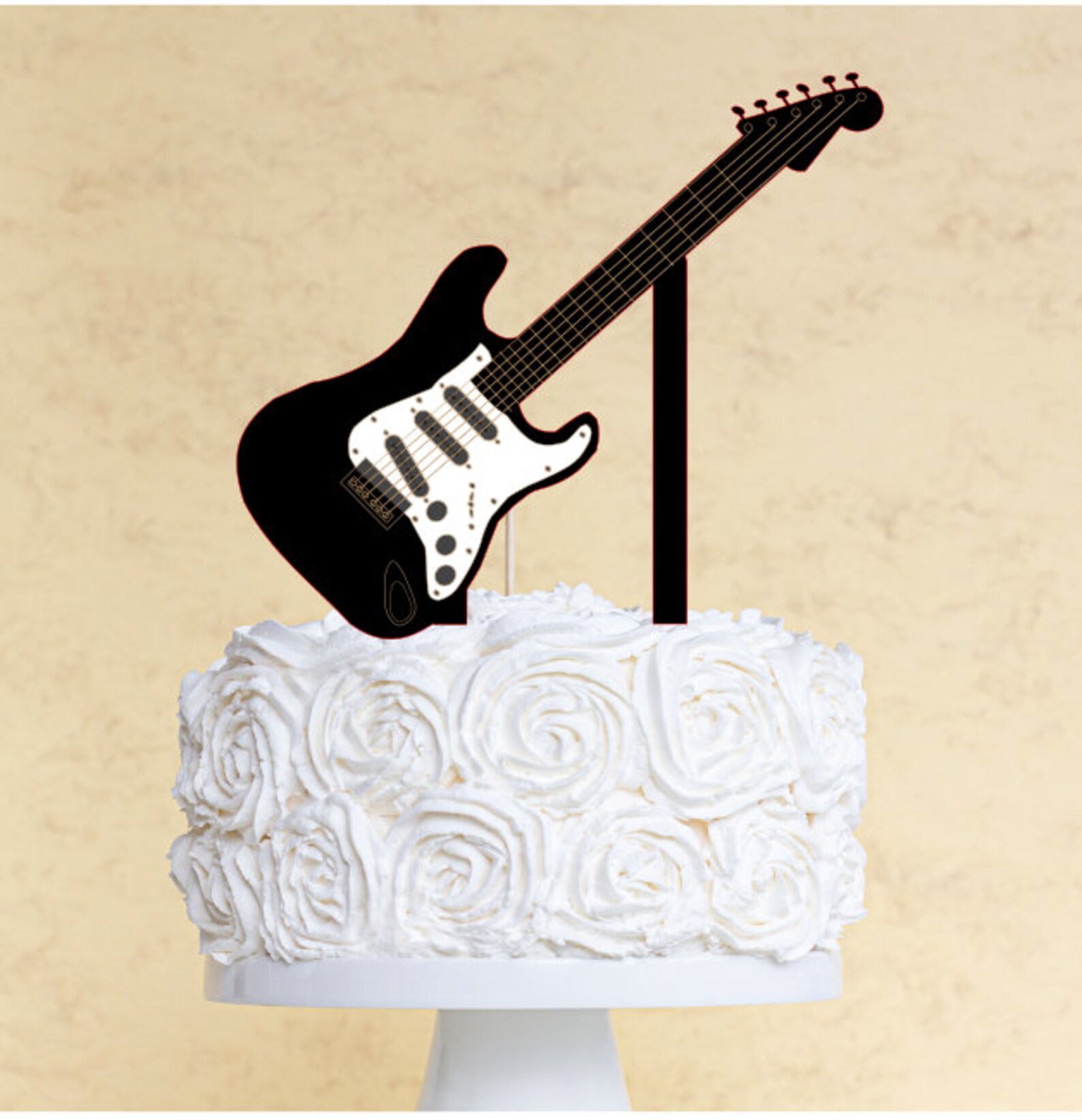 Electric Guitar 2 Layer 2 Colored Cake Topper Made of Wood - Etsy