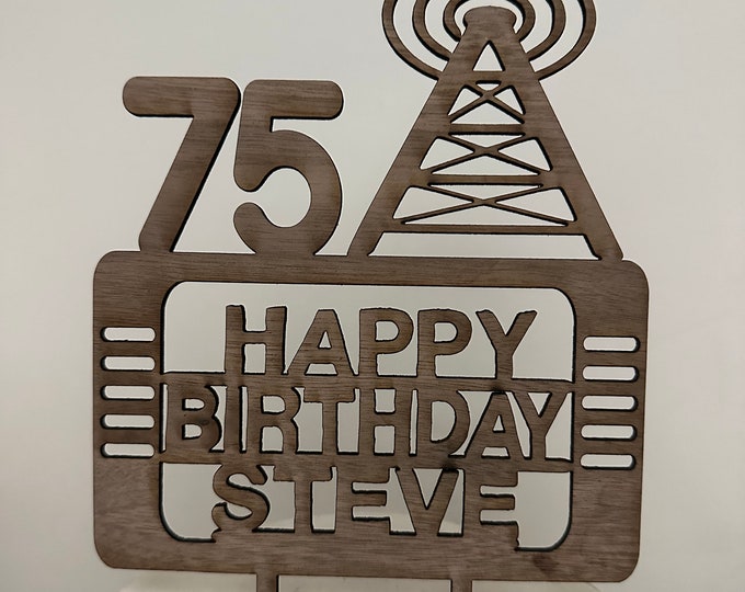 Ham Radio Operator Cake Topper Customizable Made of Wood Many Colors ...