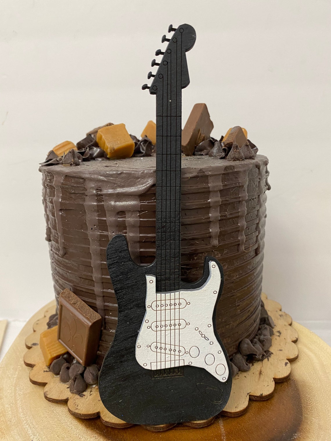 Electric Guitar Cake Topper Made of Wood Free Shipping - Etsy