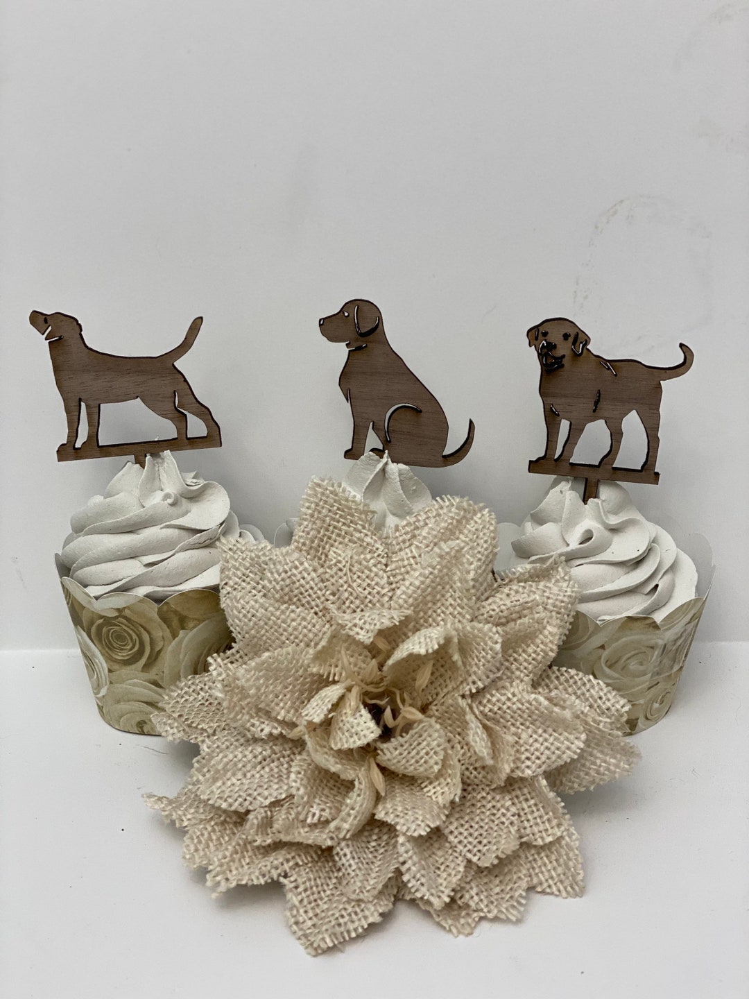 Labrador Retriever Dog Cupcake Toppers | Comes in Many Colors | Made of ...