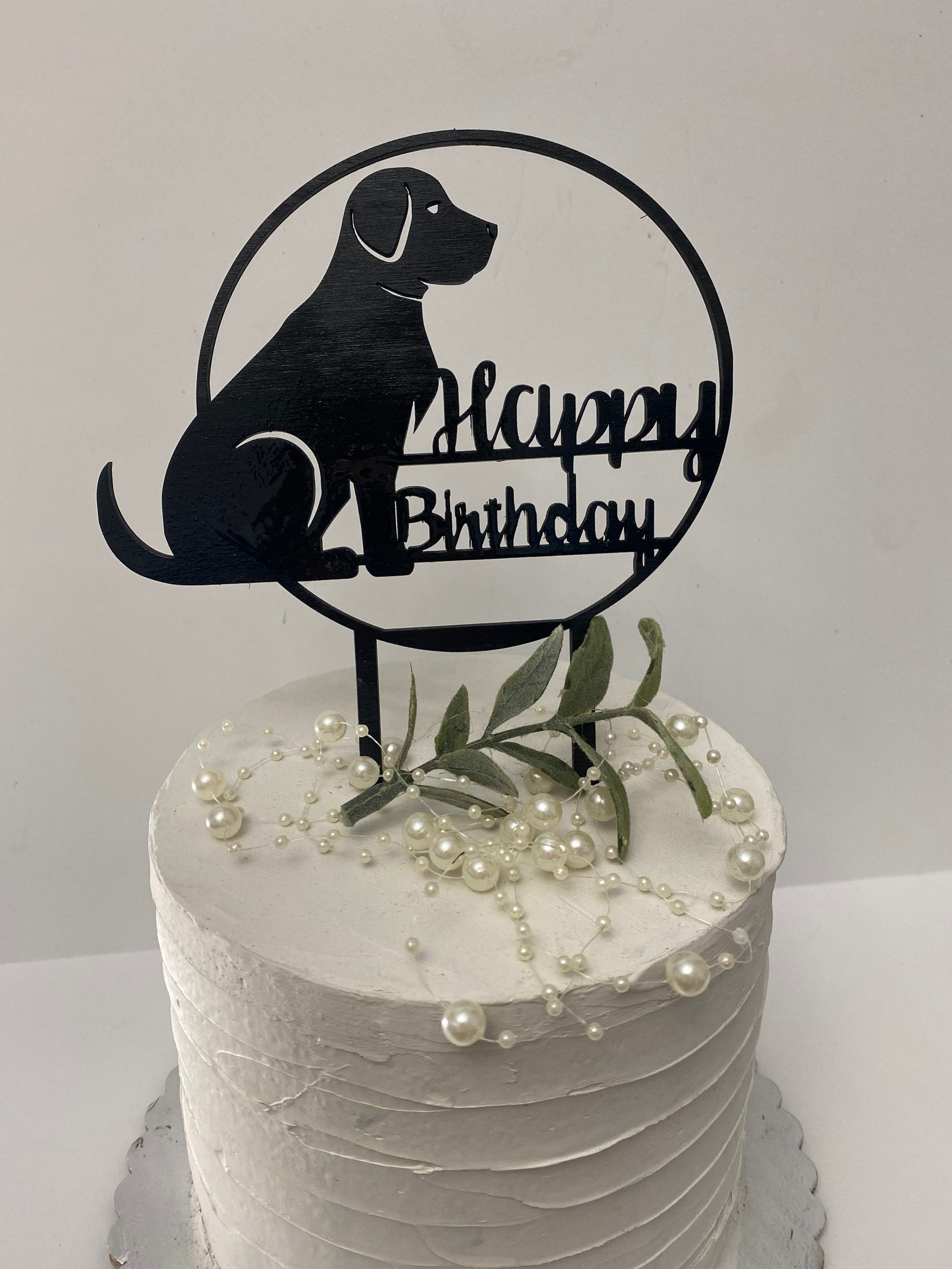 Labrador dog Cake Topper Made of Wood Many Colors Free | Etsy