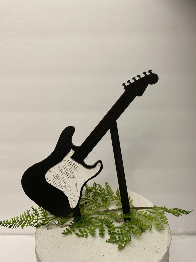 Electric Guitar 2 Layer 2 Colored Cake Topper Made of Wood - Etsy