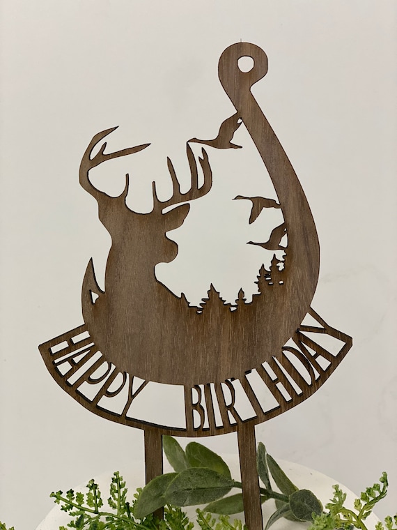 Happy Birthday Duck Hunter Deer Hunter Fishing Grooms Cake | Etsy