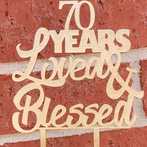 Birthday Loved & Blessed Cake Topper | Customized | Made of Wood | Many ...