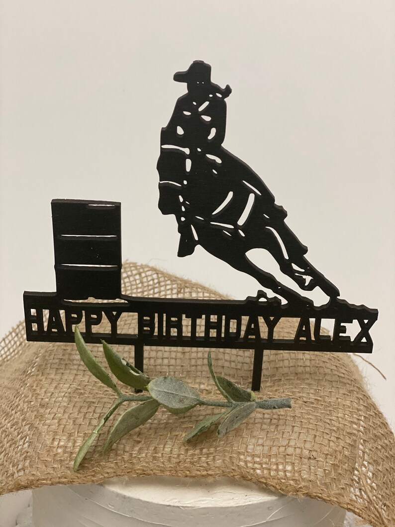 Women Barrel Racing Cake Topper Customizable Made of Wood | Etsy