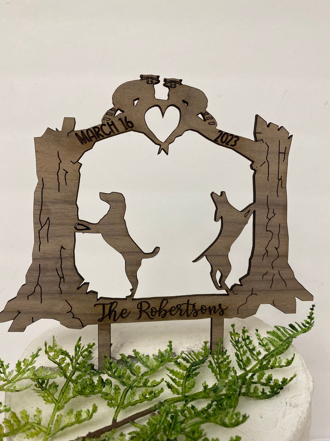 Coons Treed by 2 Coon Dogs Hunting Cake Topper | Made of Wood | Many ...