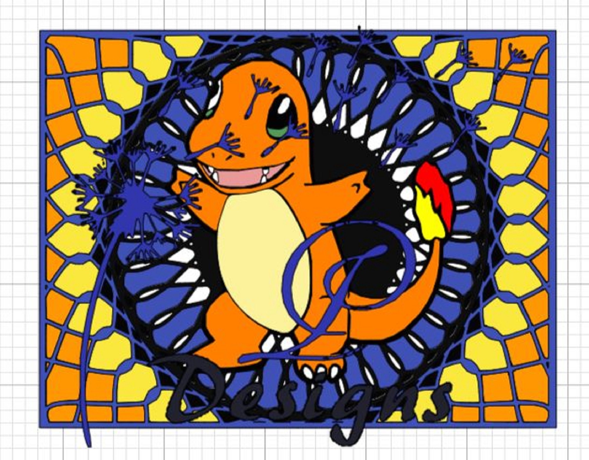 3D Layered Pokemon Charmander Mandala - Etsy UK