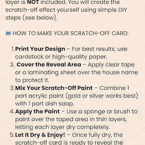 DIY Wizard-themed Sorting Hat Scratch-off Card - Printable PDF, Digital Download for Magical ...