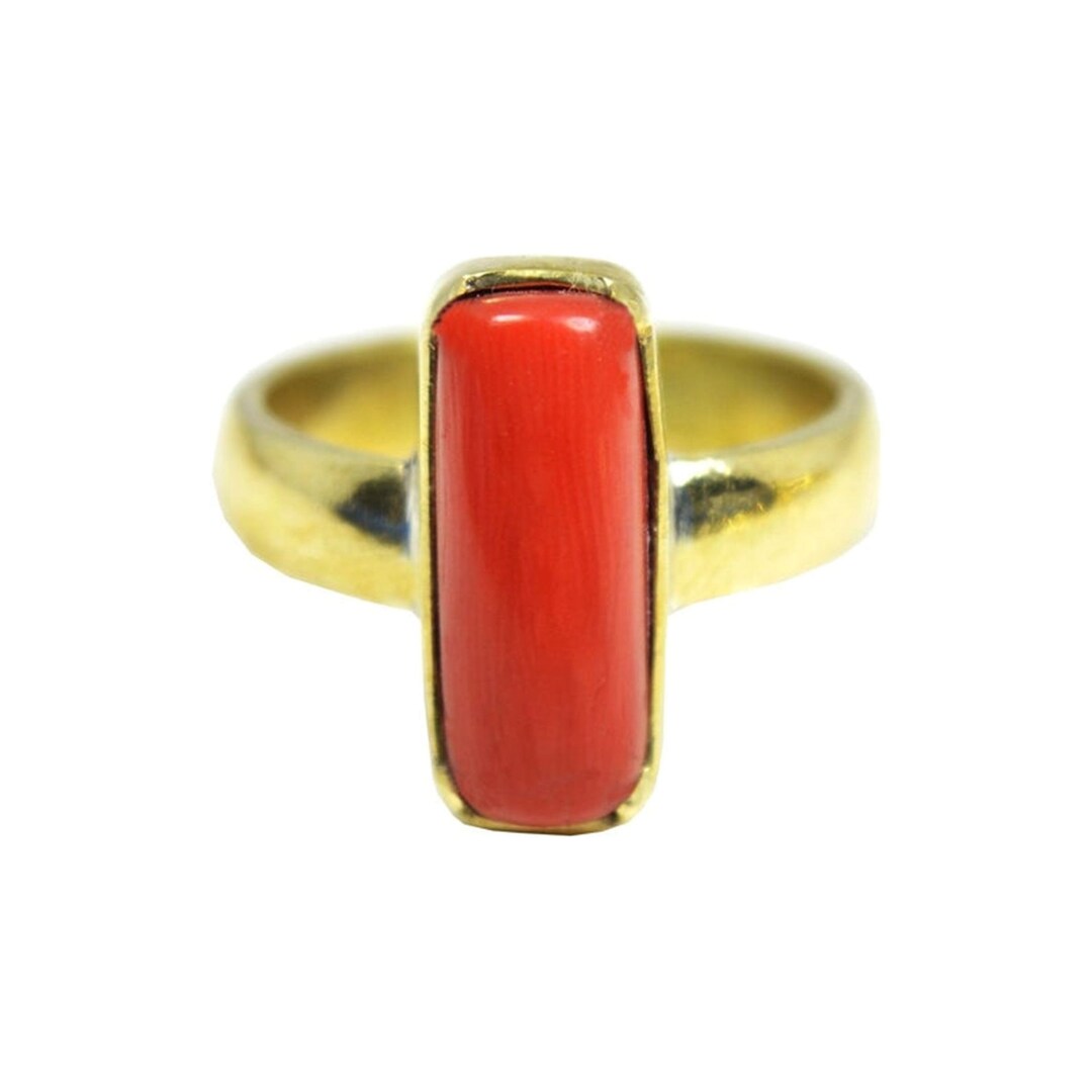 Natural Certified 4.00-11.00ct Red Coral Ring: Moonga Panchadhatu ...