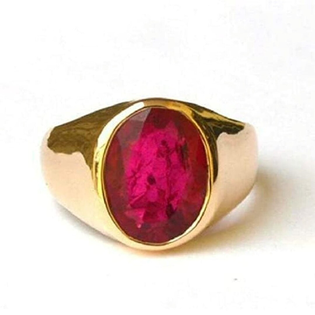 Natural Certified Ruby 4.00 to 11.00 Ct Panchadhatu Ring: Manik Unisex ...