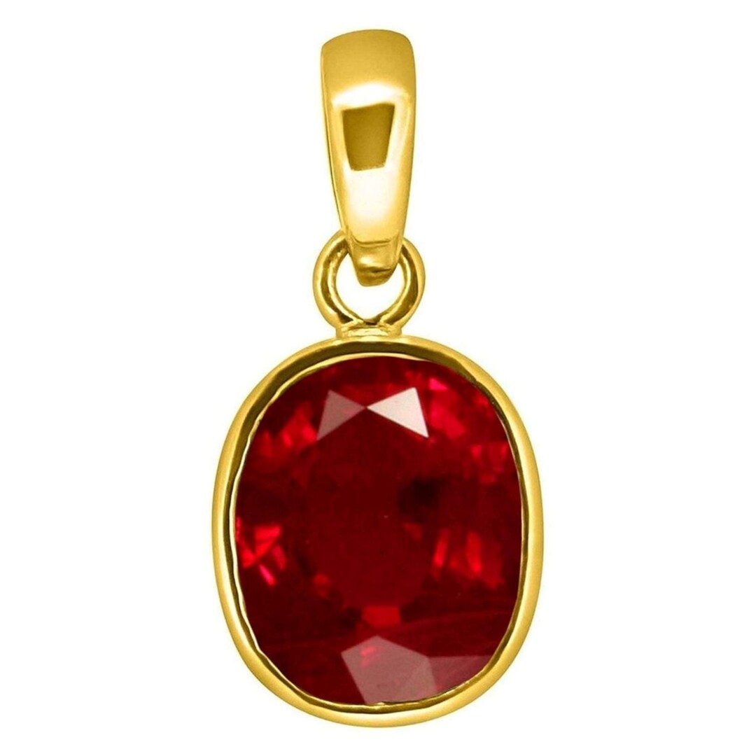 Natural Certified 4.00 to 11.00ct Ruby Panchadhatu Pendant:manik Unisex ...