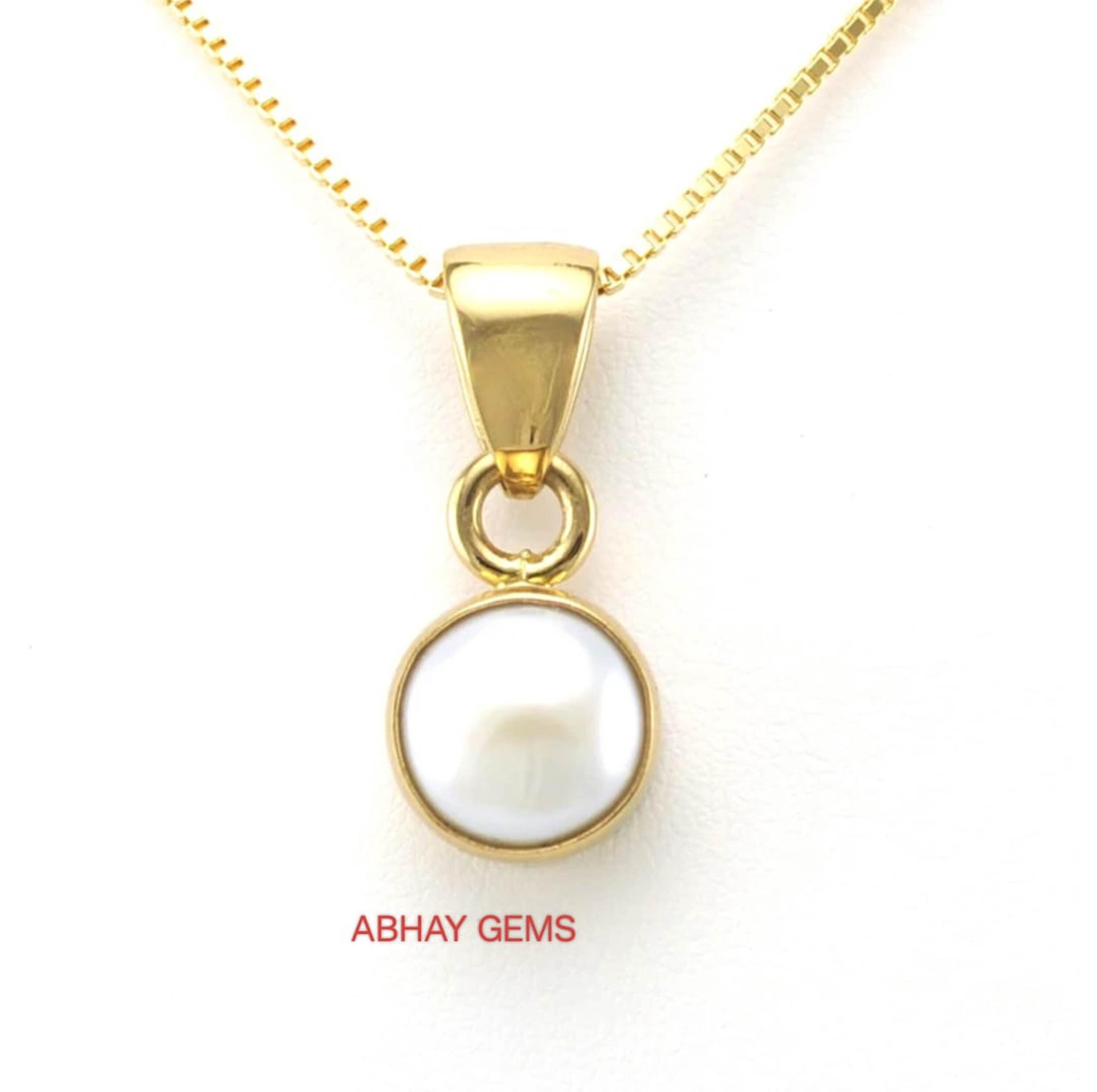 Natural Certified Pearl moti 4.00 11.00 Ct. Gemstone Unisex Pendant in Copperpanchdahatu birthstone Jewelry Pendant by ABHAY GEMS Etsy