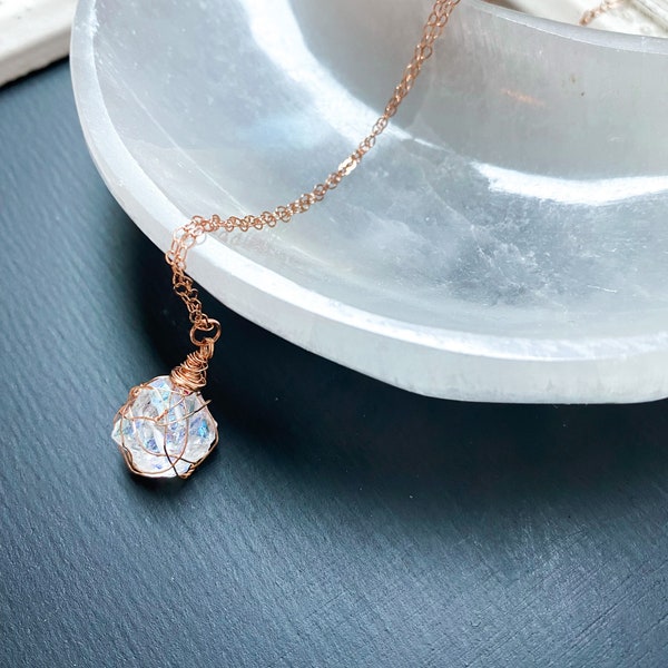 Crystal Necklace Gold Chain - Etsy