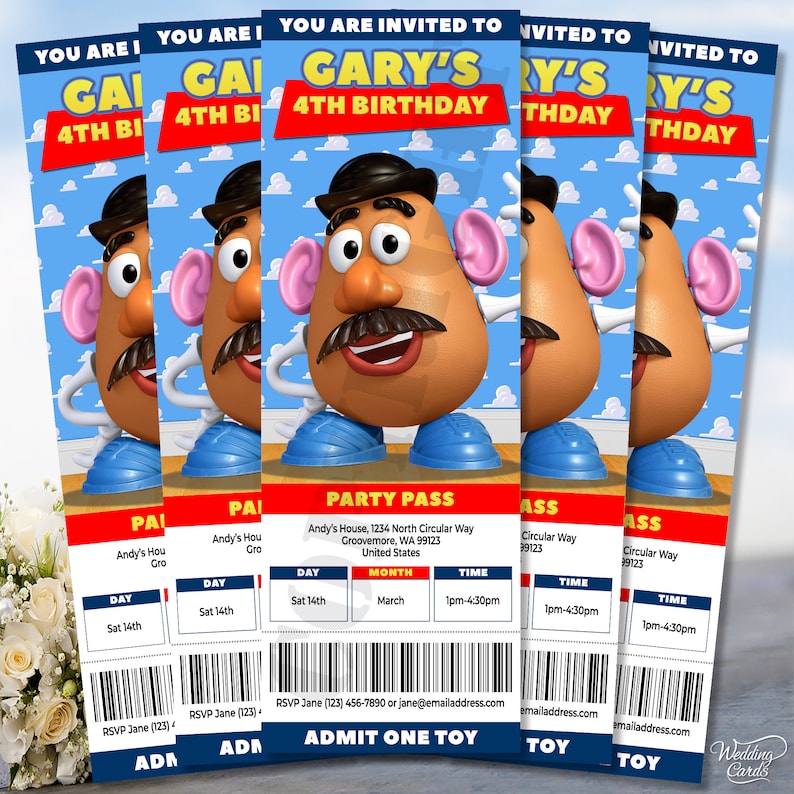 Personalized Birthday Party Invitations: Ticket Style, Custom ...