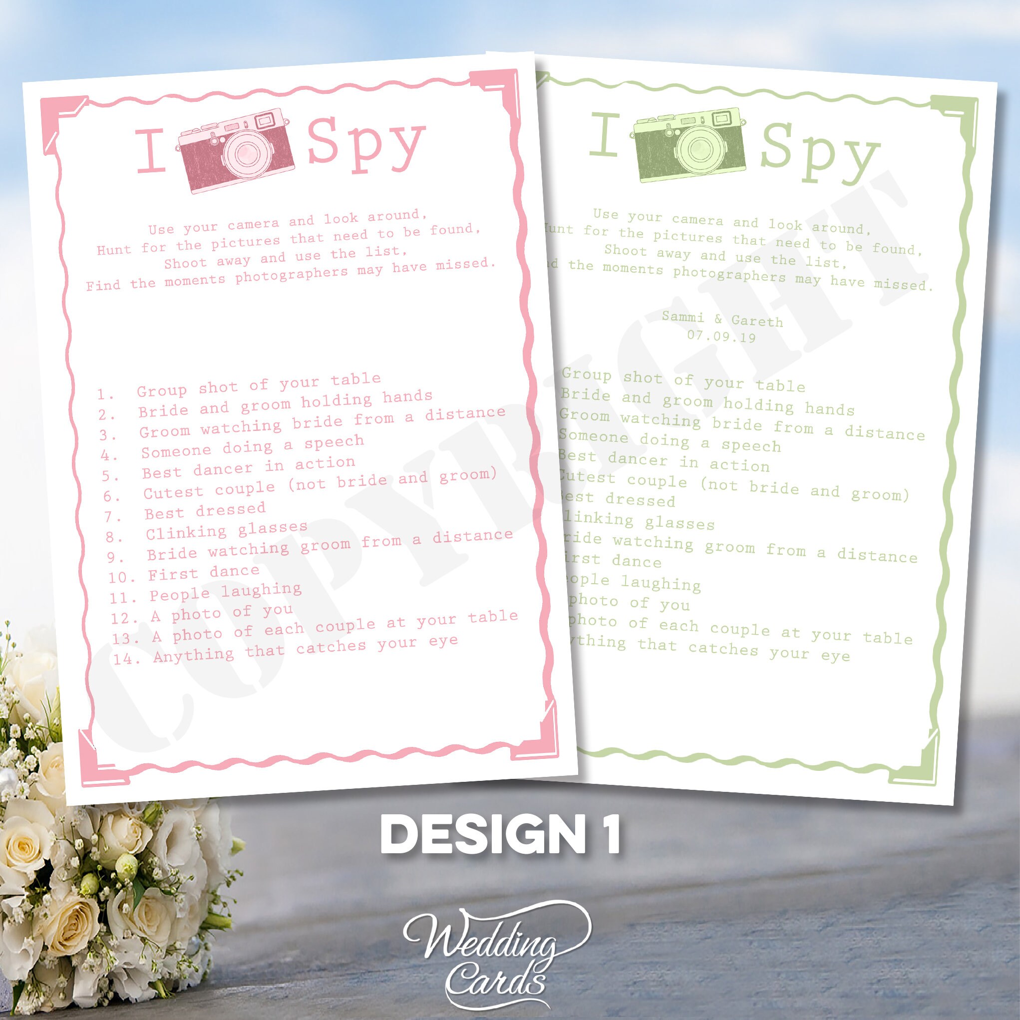 2 X I Spy With My Little Eye Wedding Game Favours Decoration - Etsy UK