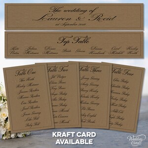 1 X Personalised Table Place Card for Wedding Plan Order of the Day Our ...