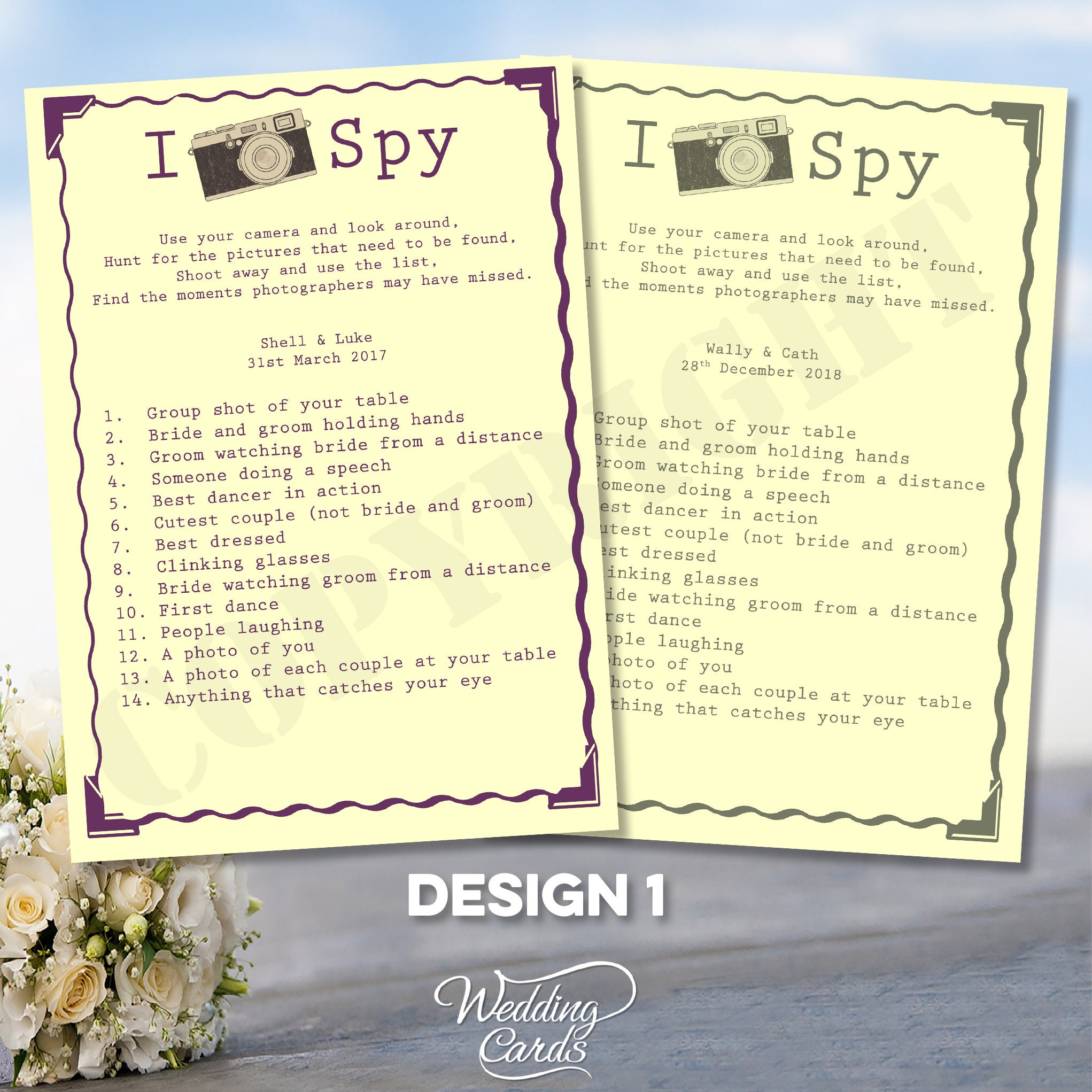 2 X I Spy With My Little Eye Wedding Game Favours Decoration - Etsy UK