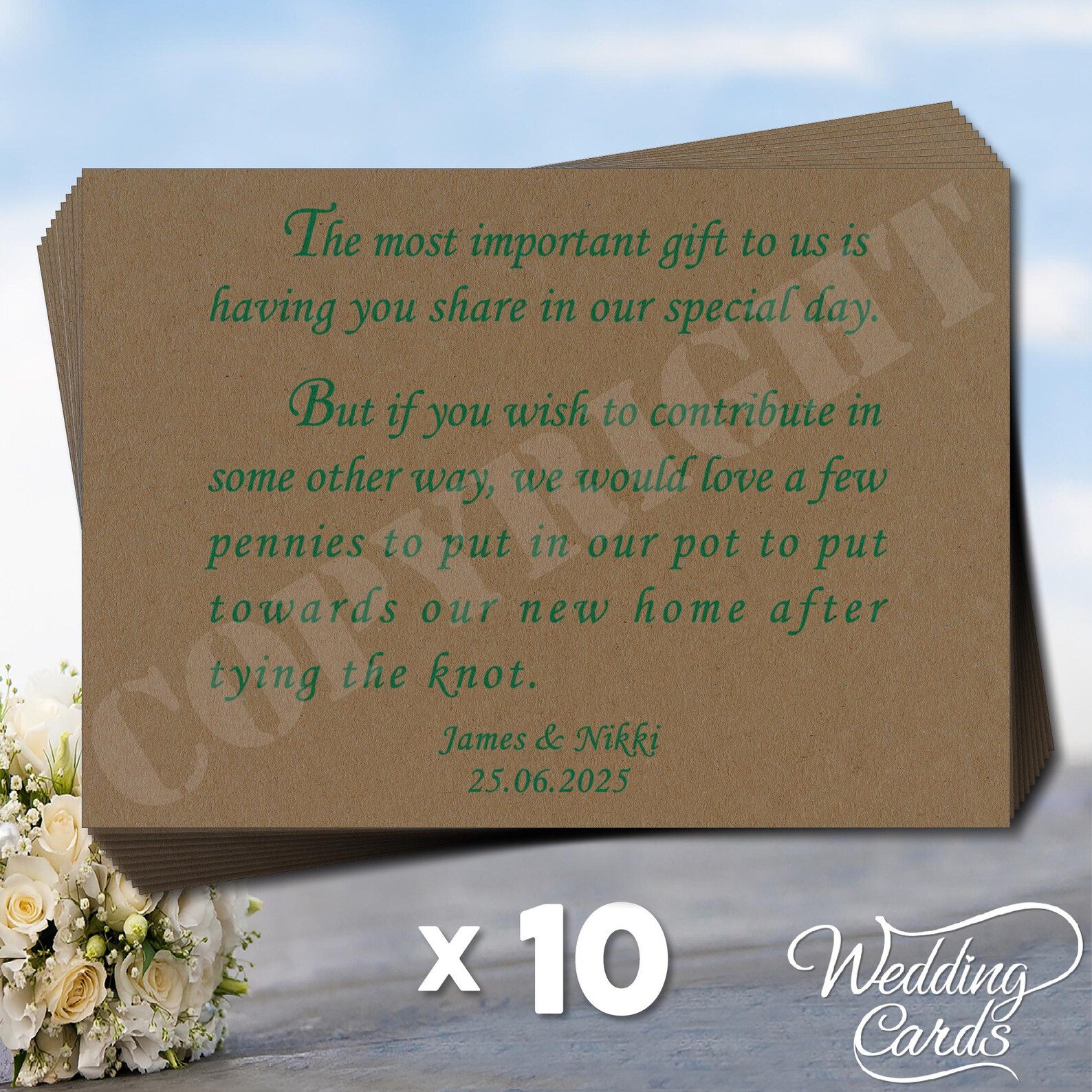Personalized Wedding Wish Poems Cards: Honeymoon Cash Gift (A7) - Etsy