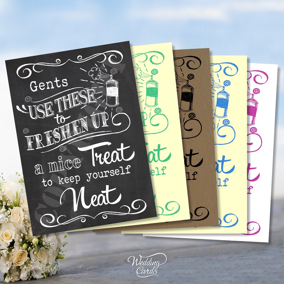Personalized Gents Deodorant Wedding Sign: A4 Card - Etsy