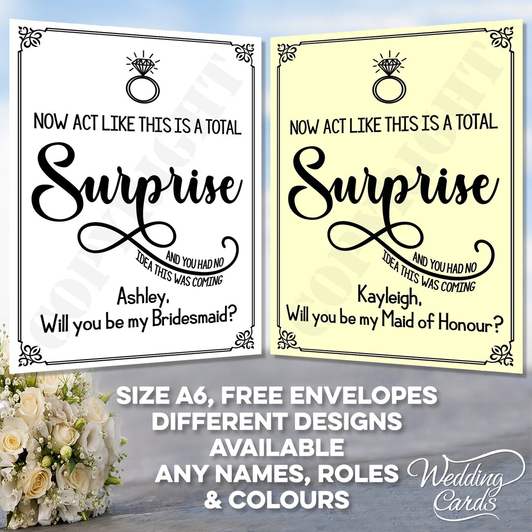 Funny Bridesmaid Proposal Card: Surprise Maid of Honor, Flower Girl (A6 ...