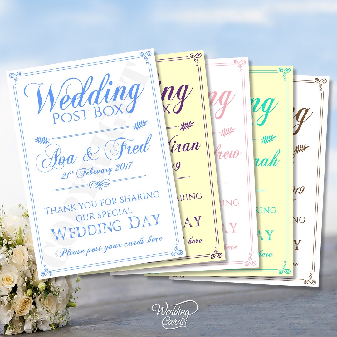 Personalized Wedding Post Box Sign: A4 Card Ceremony Decoration - Etsy