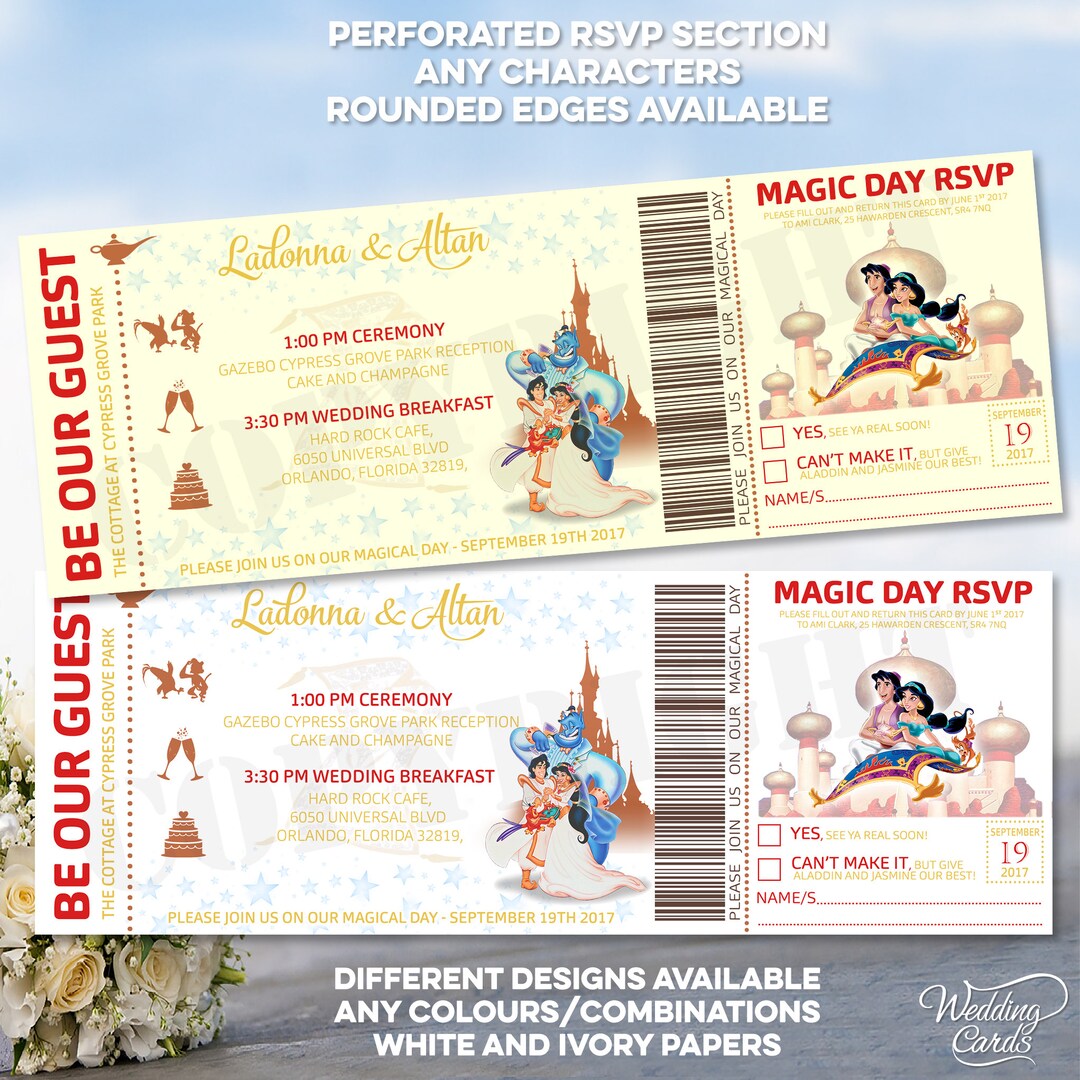 Personalised Wedding Invitation Birthday Themed Design Castle Magic ...