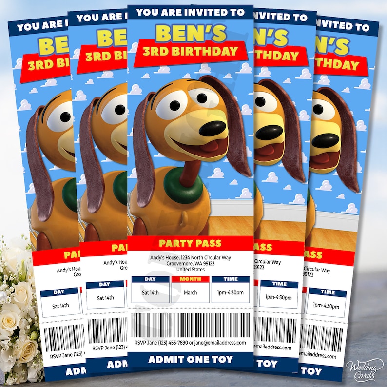 Personalized Birthday Party Invitations: Ticket Style, Custom ...