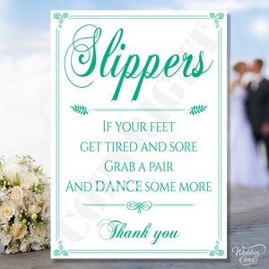 Personalized Slippers Dance Floor Sign: A4 Wedding Decor - Etsy