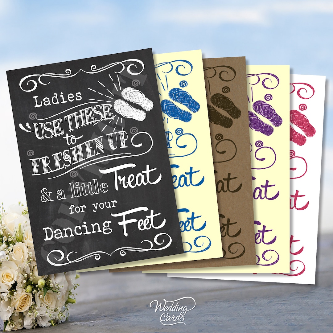 Personalized Dancing Feet Flip Flop Sign: Ladies Wedding Treat (A4) - Etsy