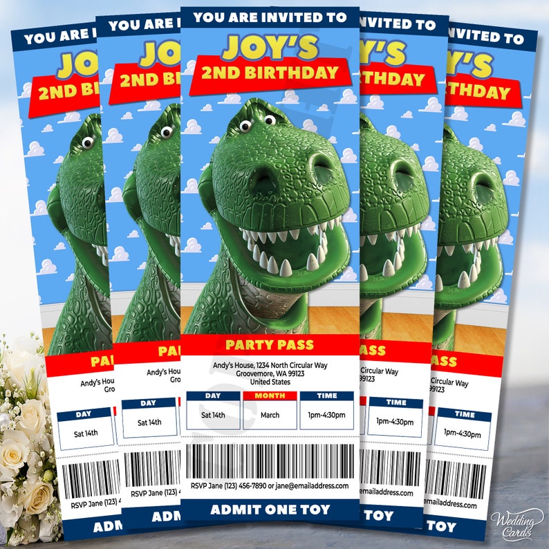 Personalized Birthday Party Invitations: Ticket Style, Custom ...