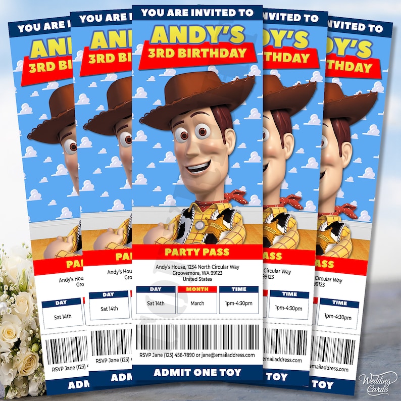 Personalized Birthday Party Invitations: Ticket Style, Custom ...