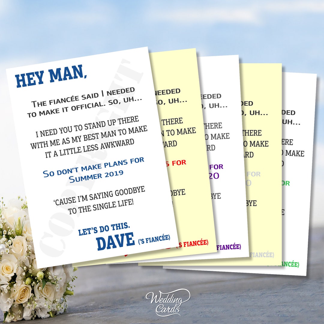 HEY MAN Personalised Will You Be My Best Man Groomsman Usher - Etsy UK