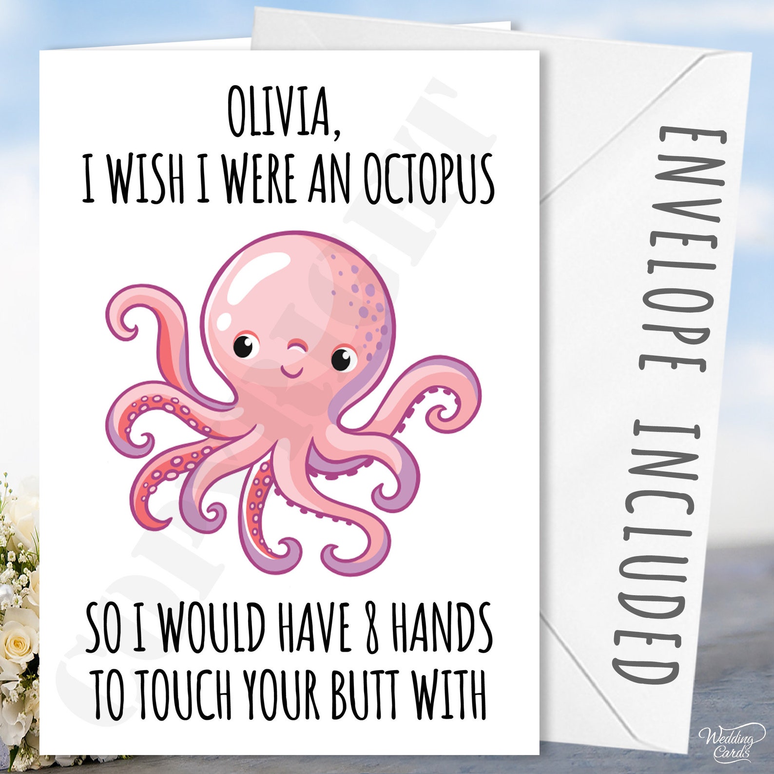 Personalized Octopus Funny Card: Rude Anniversary, Wedding, Birthday - Etsy