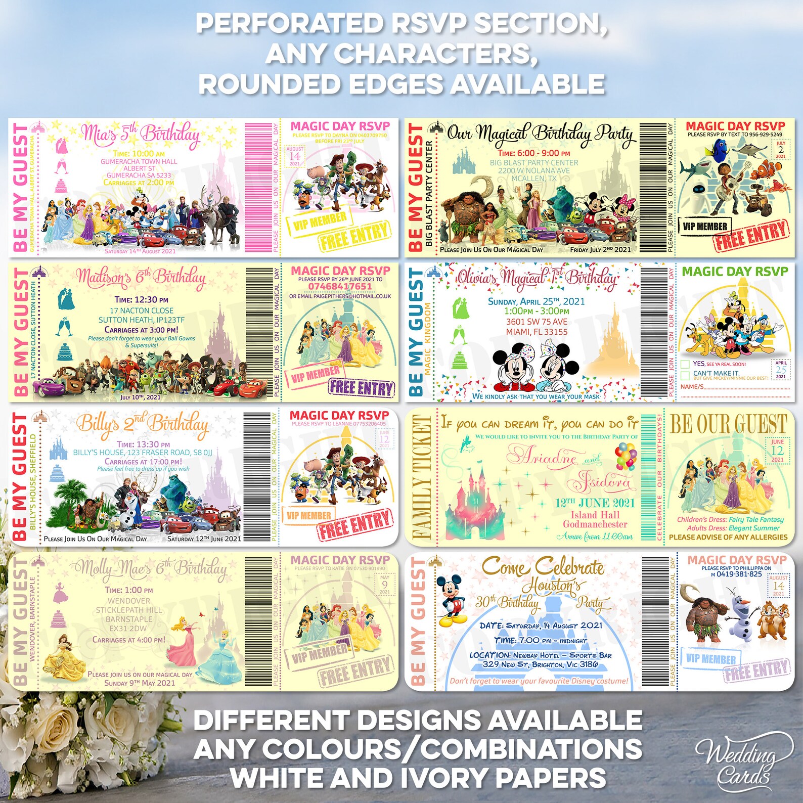 Personalised Birthday Invitation Heroes and Princesses Themed - Etsy