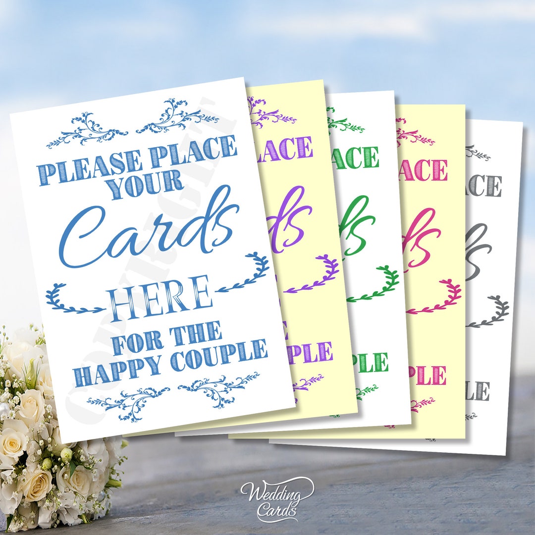 Wedding Cards Sign: A4 Personalized Reception Decor - Etsy