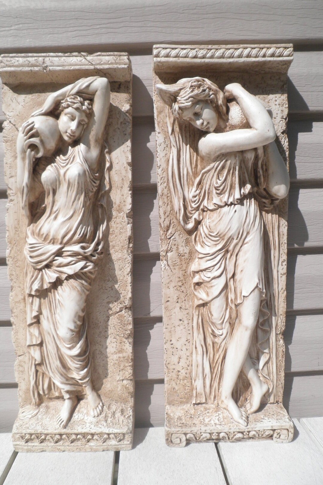 Fountain of Nymphs Paris Wall Plaques 21 X 7 Hi Relief Aged Stone ...