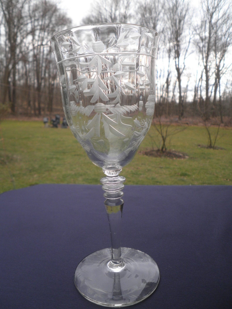 4 Rock Sharpe Crystal 2009-4 Water Goblets 7 5/8 Tall With Wafer Stems ...