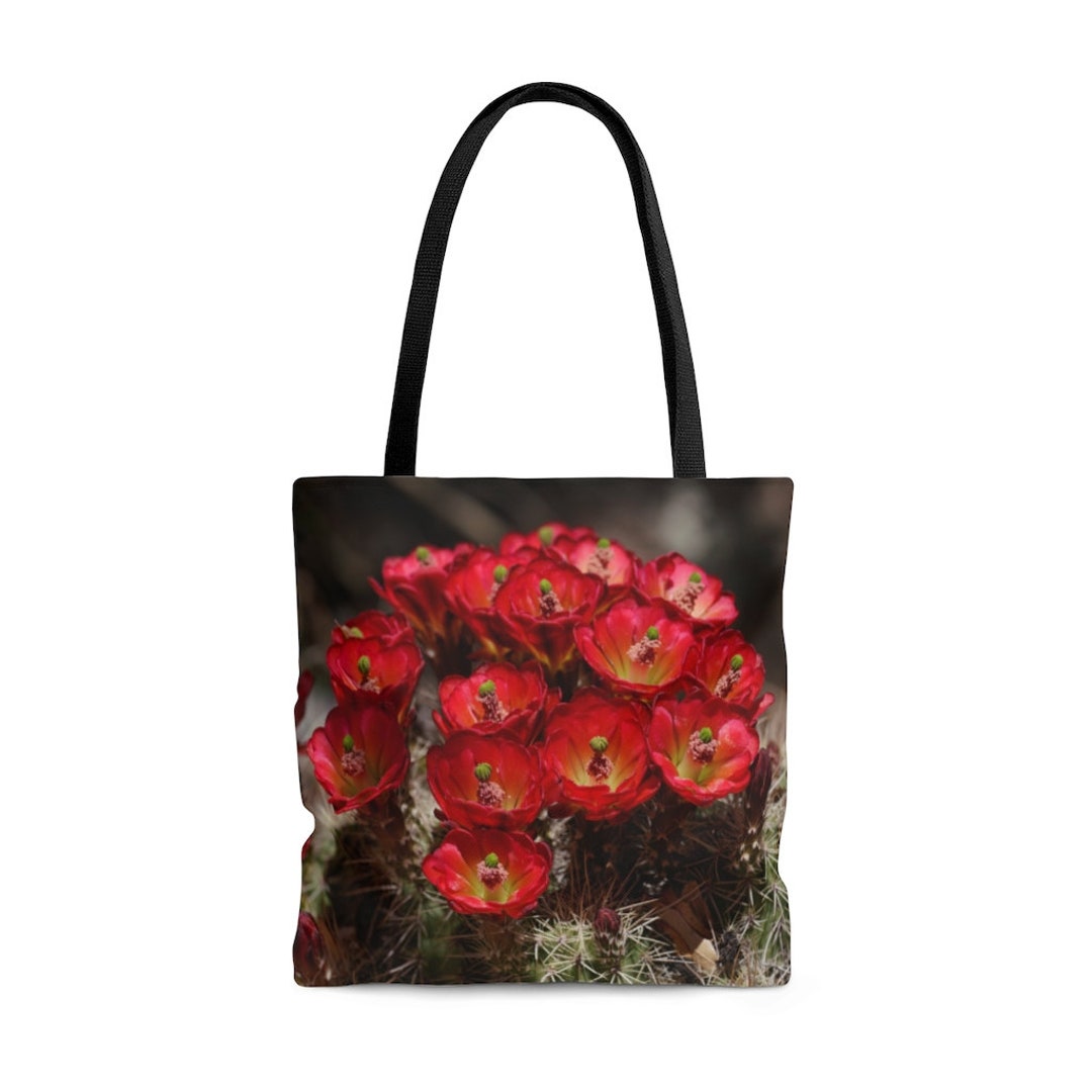 Tote Bag - Red Cactus Flowers - Etsy