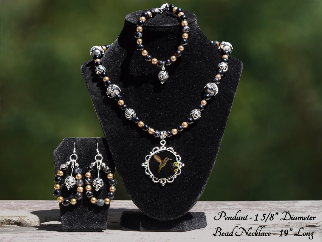 Backlit Hummingbird Beaded Jewelry Set - Etsy