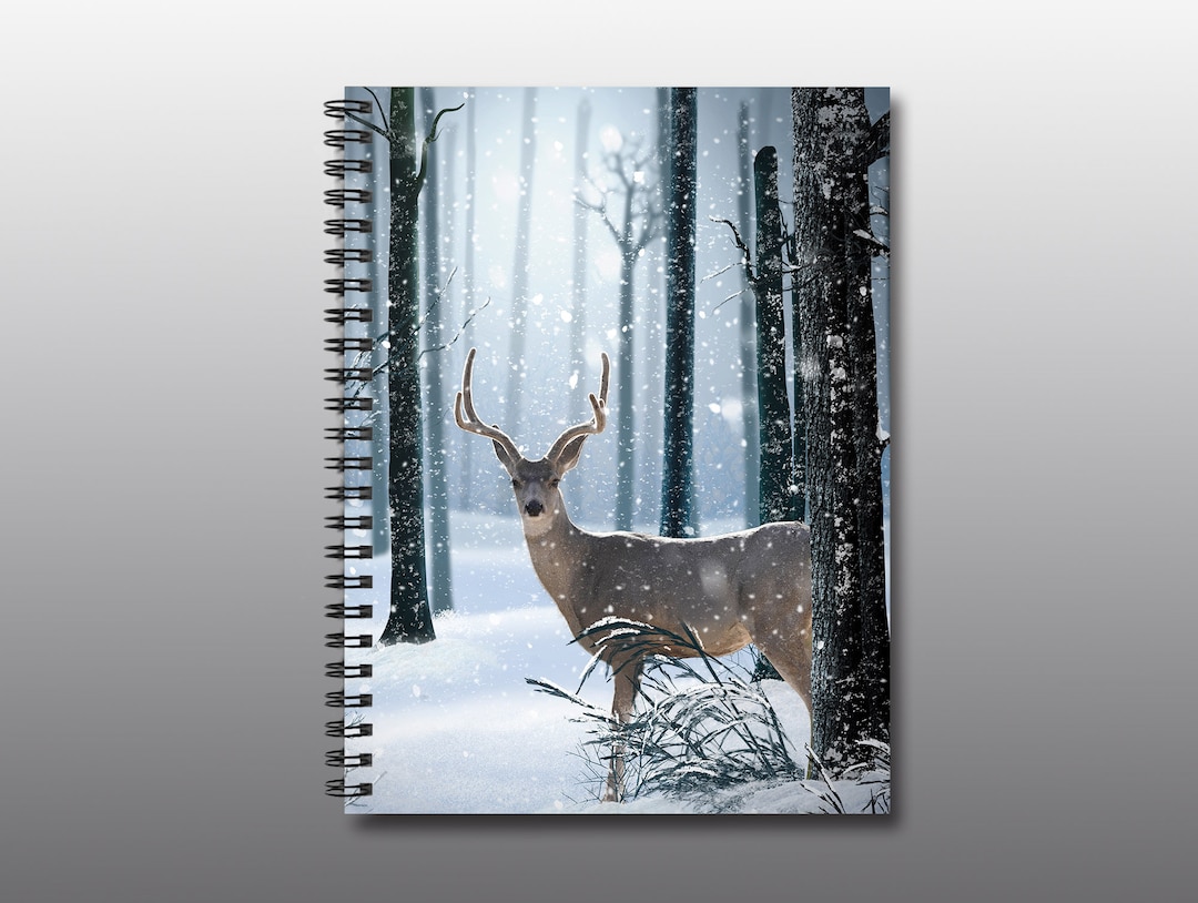 Spiral Notebook Mule Deer Buck in a Winter Forest - Etsy
