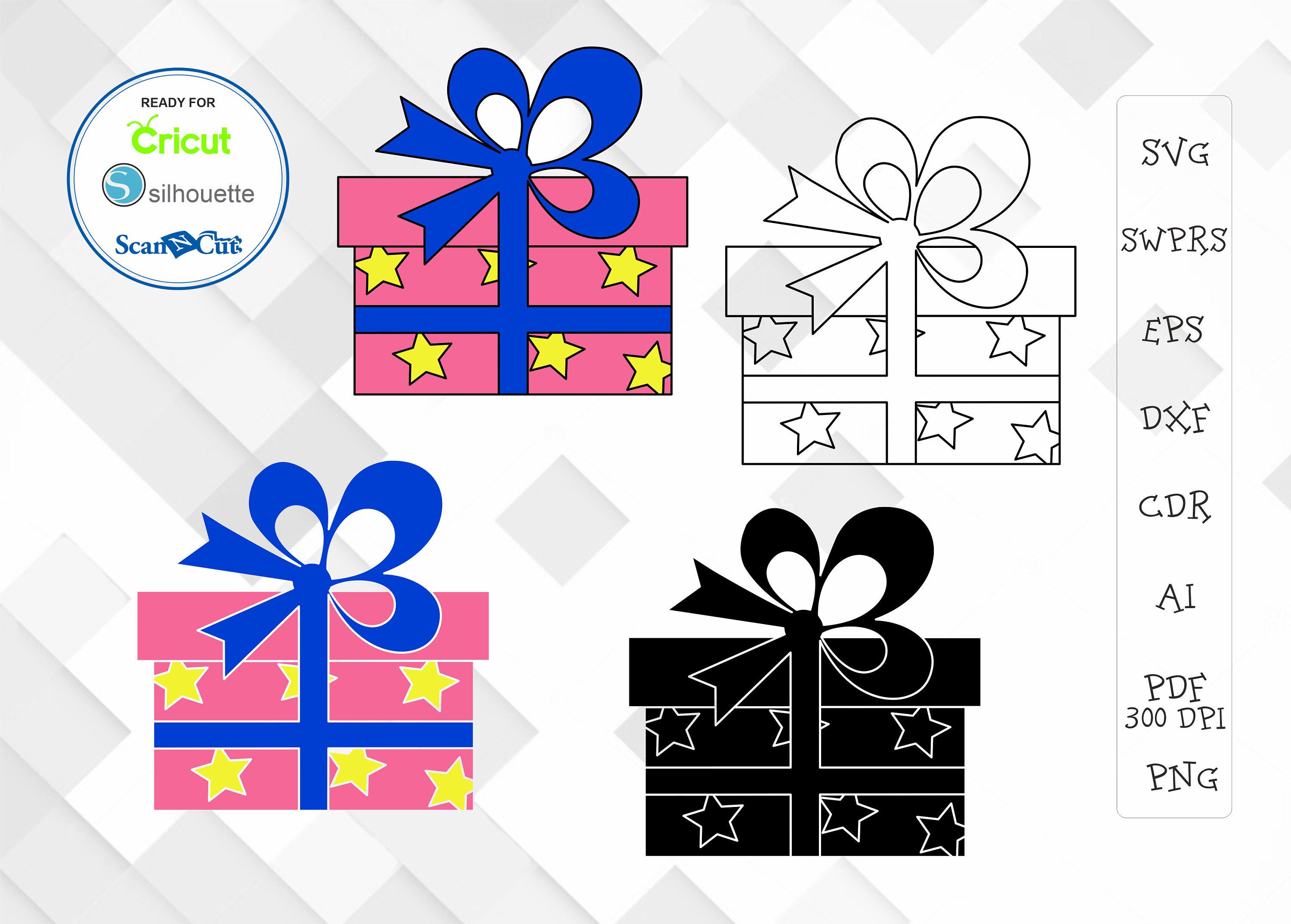 Gift Box Svg Christmas Clipart PDF Christmas Present SVG | Etsy